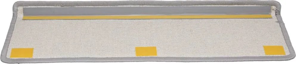 Schodové rohože 15 ks 65 x 21 x 4 cm šedé s obdélníkovým okrajem 134575