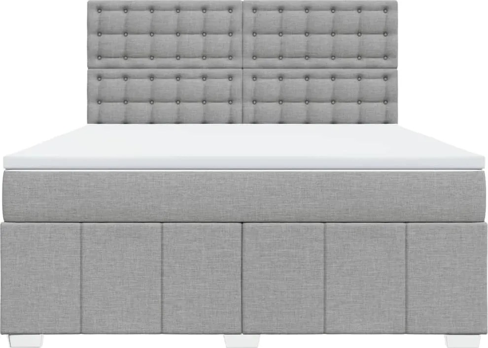 Box spring postel s matrací světle šedá 180 x 200 cm textil 3294061