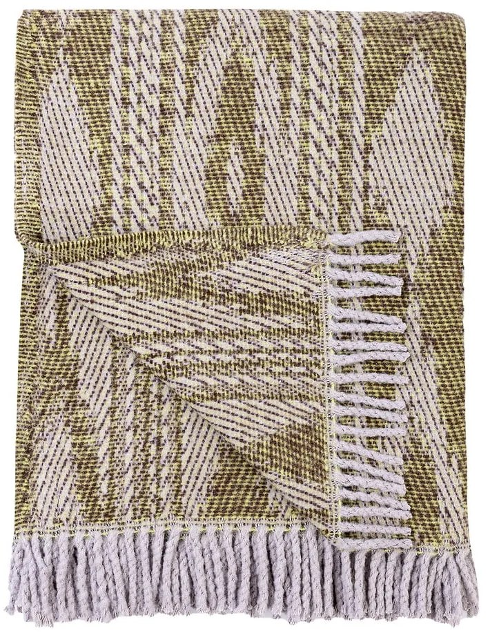 Tmavě zelený pléd s podílem bavlny Euromant Zanzibar, 140 x 180 cm