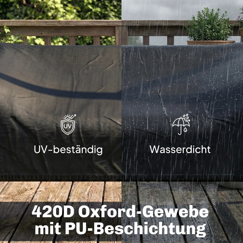 Outsunny obal na zahradní houpačku pro 2 osoby, voděodolný ochranný obal, odolný proti větru a UV záření, tkanina 420D Oxford