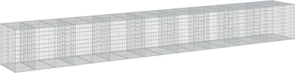 Gabionový koš s víkem 950 x 100 x 100 cm pozinkované železo 3295207