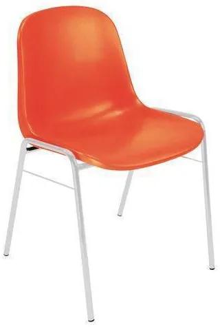 Plastová jídelní židle Manutan Shell, oranžová