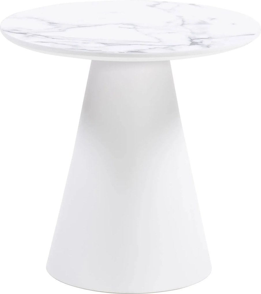 Konferenční stolek Margos 46 cm bílý/mramor I