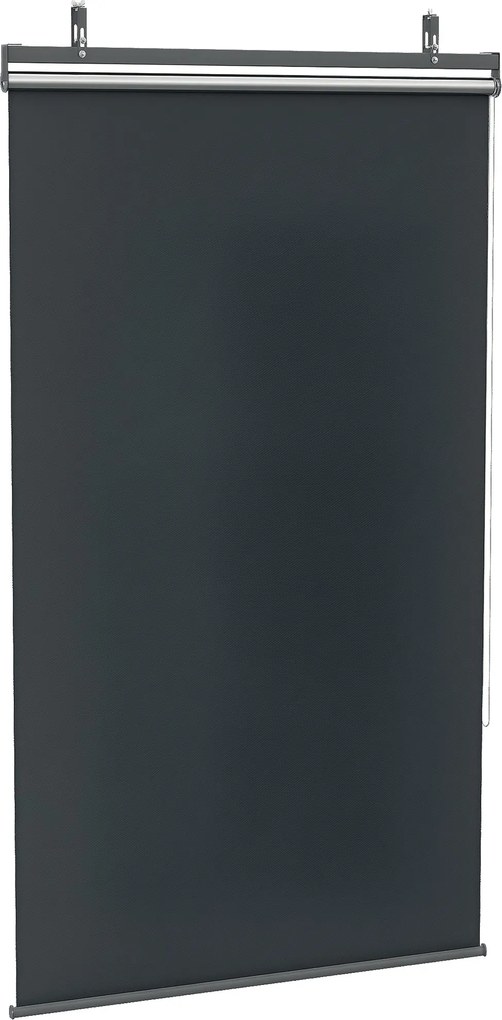 Vertikální sluneční clona Outsunny pro balkon s ochranou proti slunci, 124 x 222 cm, balkonová roleta s háčky, clona pro pavilon, pergolu, polyester,