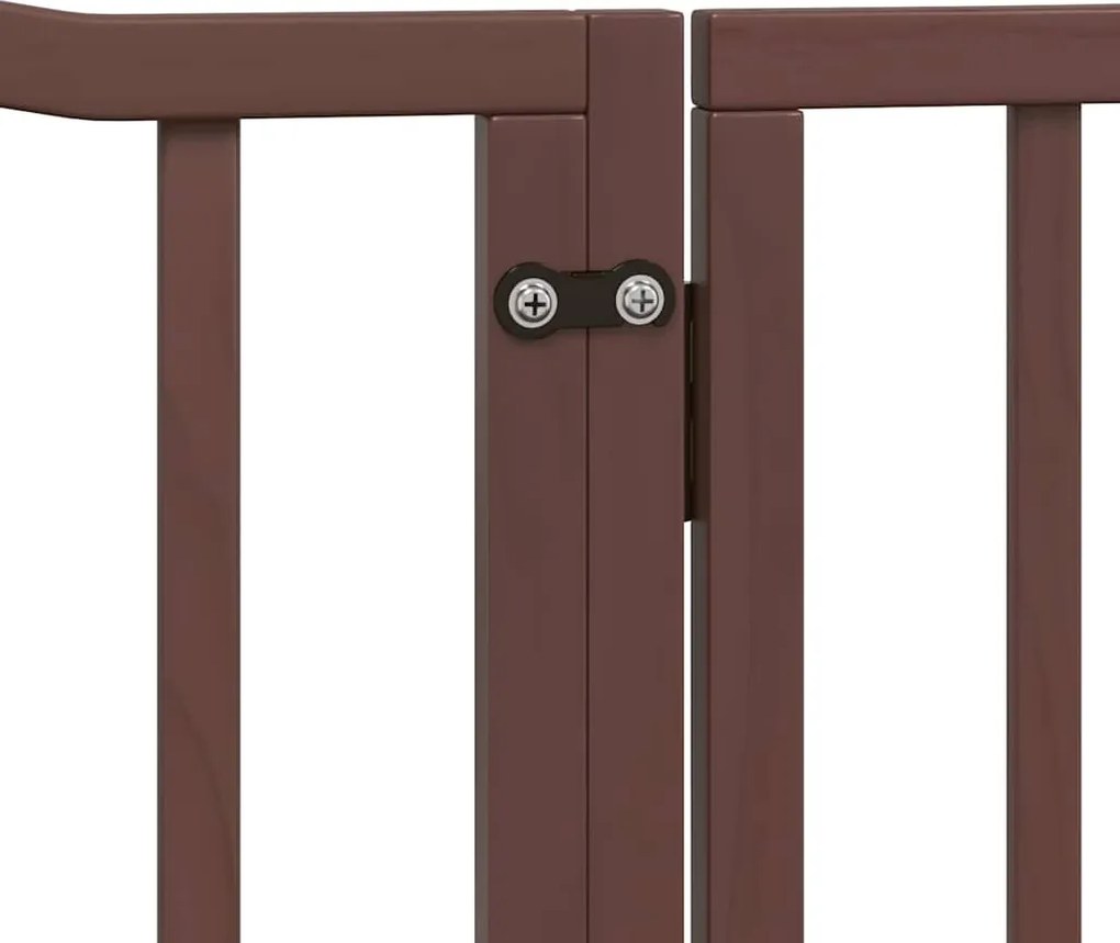 Zábrana pro psy s dvířky skládací 6 panelů hnědá 480 cm topol 3155637