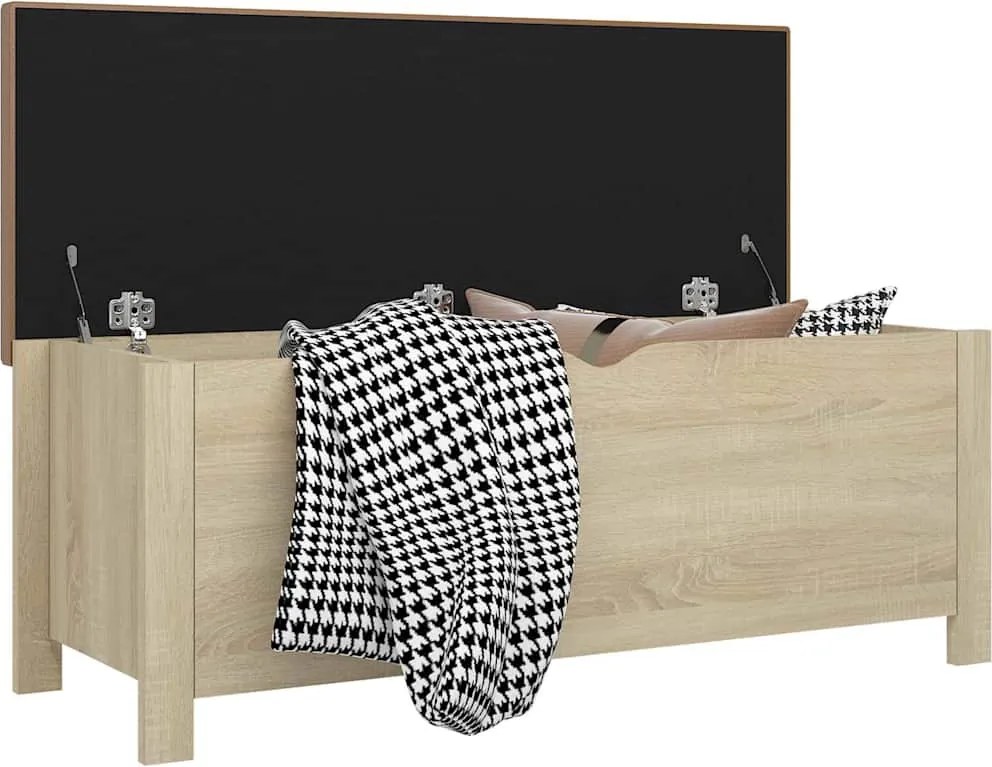 Úložný box s poduškou dub sonoma 105x40x45cm kompozitní dřevo 326771