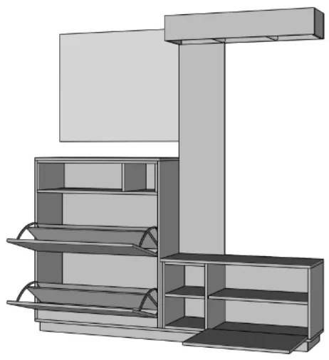 Předsíňová stěna LAMTAR dub artisan/antracit