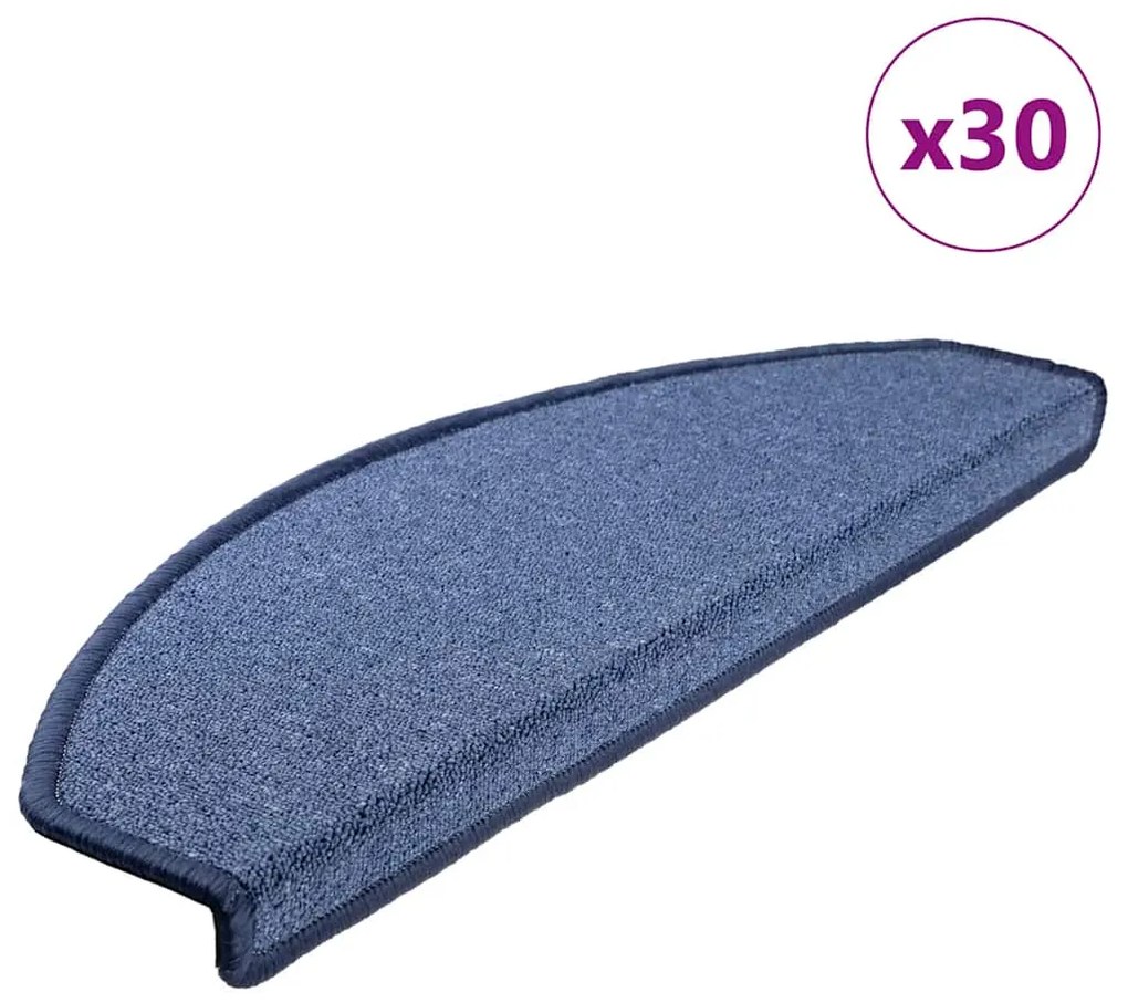 Schodové rohože 30 ks 65 x 24 x 4 cm modré, půlkulaté, velké 3365756