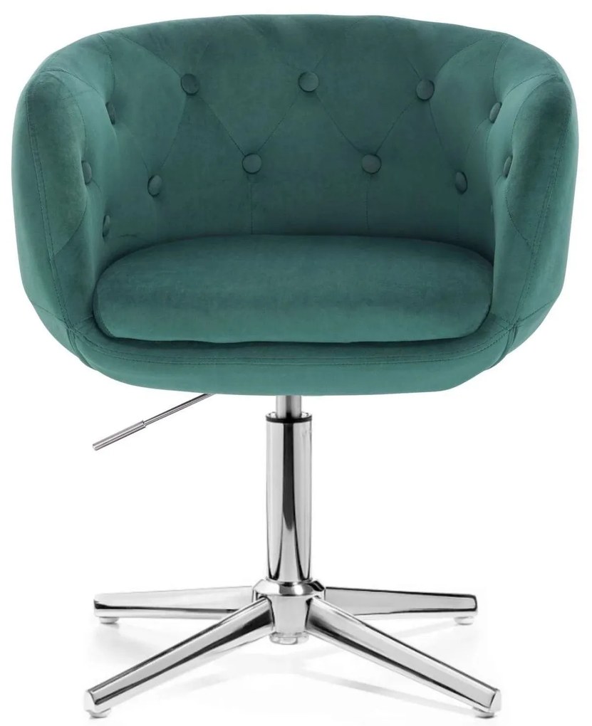 LuxuryForm DESIGN Otočné křeslo MONTANA VELUR na stříbrném kříži - zelené
