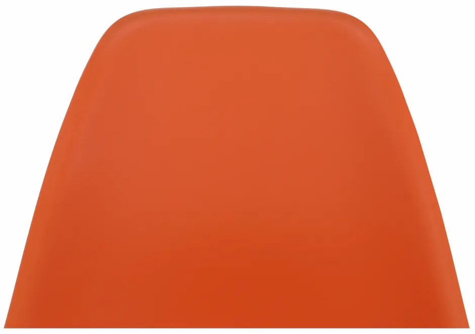 Jídelní židle CINKLA 3, plast oranžový, podnož buk, kov černý