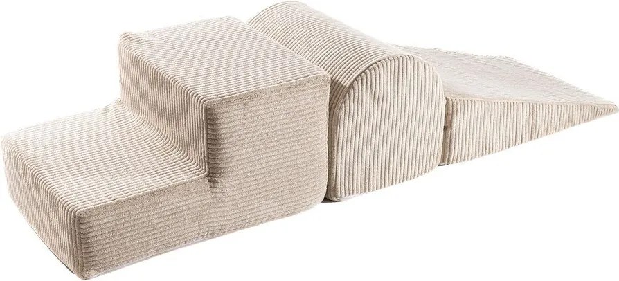 Béžové manšestrové pěnové hřiště 3 ks výška 30 cm 45x143 cm – Meowbaby