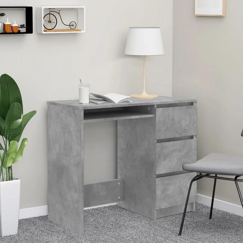 801377 vidaXL Psací stůl betonově šedý 90 x 45 x 76 cm dřevotříska | BIANO