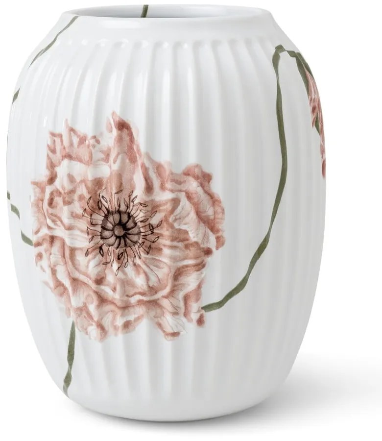 Bílá porcelánová váza Kähler Design Poppy, výška 21 cm