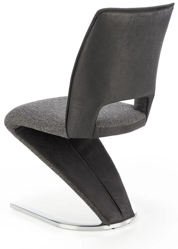 Židle K441 chrom / látka černá, popel
