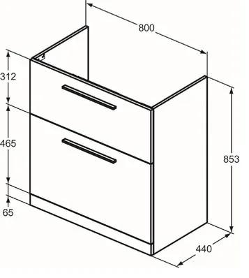 Ideal Standard i.Life A Skříňka pod nábytkové umyvadlo 80 cm, bílá matná T5274DU