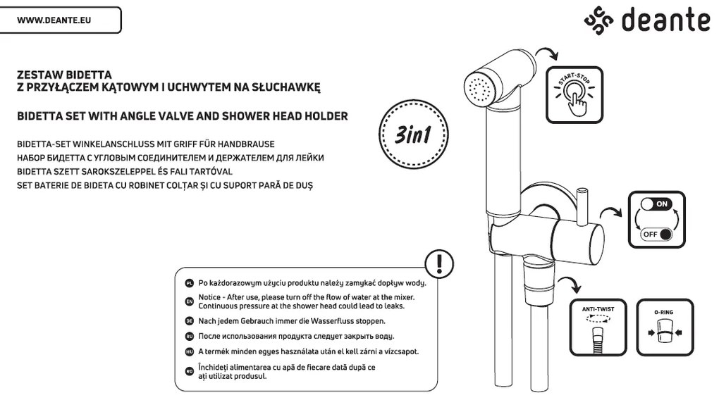 Deante Sprchová sada Bidetta na jednu vodu - ANW N51B