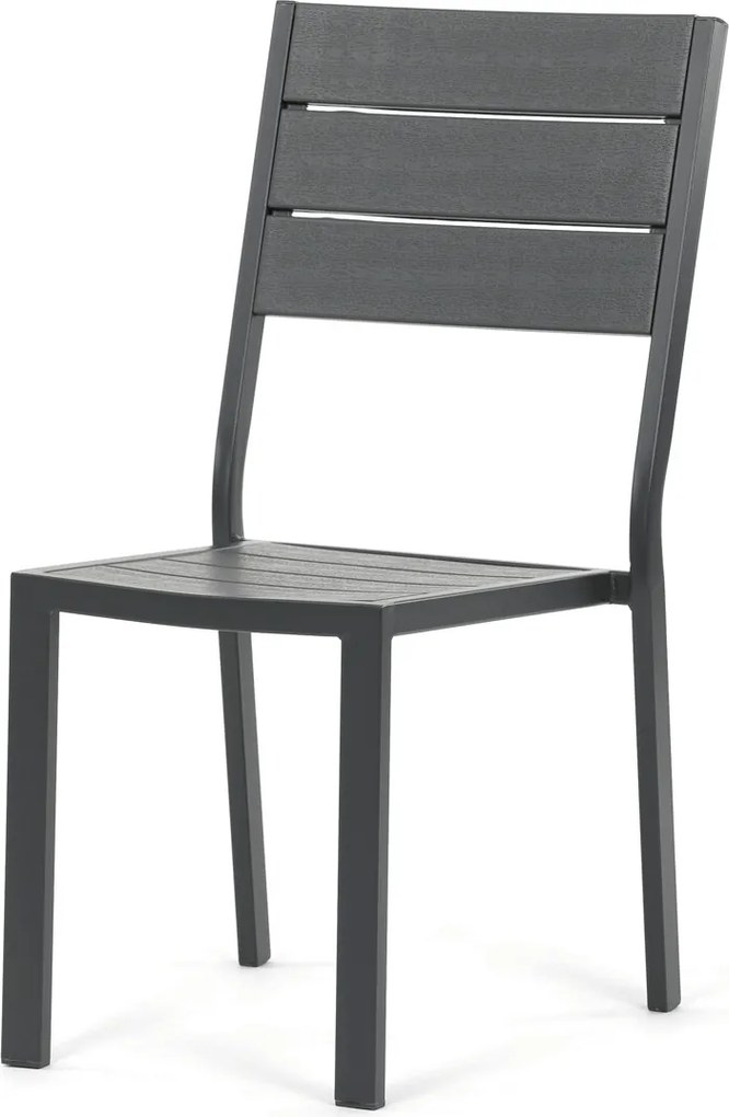 Zahradní sestava 1+6 WOODIE - šedý polywood / kovová konstrukce