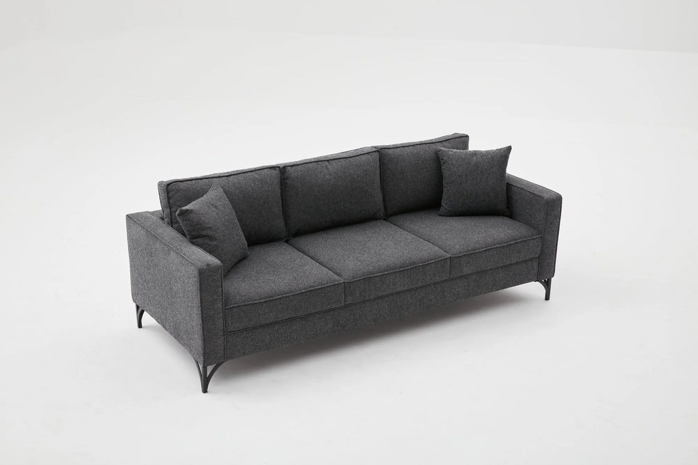 Hanah Home Třímístná pohovka BERLIN antracitová 222 cm 825BLC2796