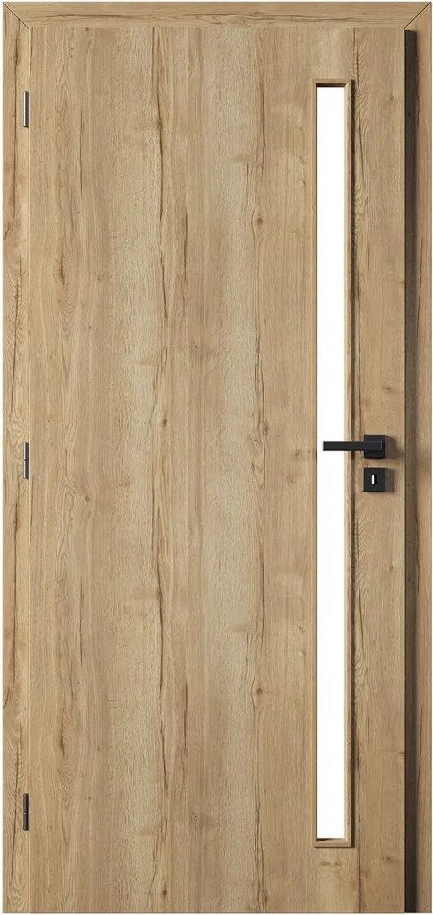 Solodoor Interiérové dveře Etta 8, 80 P, 80 × 197 cm, fólie, pravé, dub Halifax, prosklené