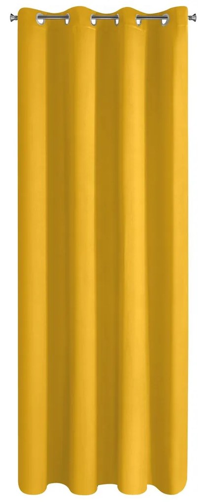 Zatemňovací závěs na kroužcích LOGAN hořčicové barvy 135x250 cm