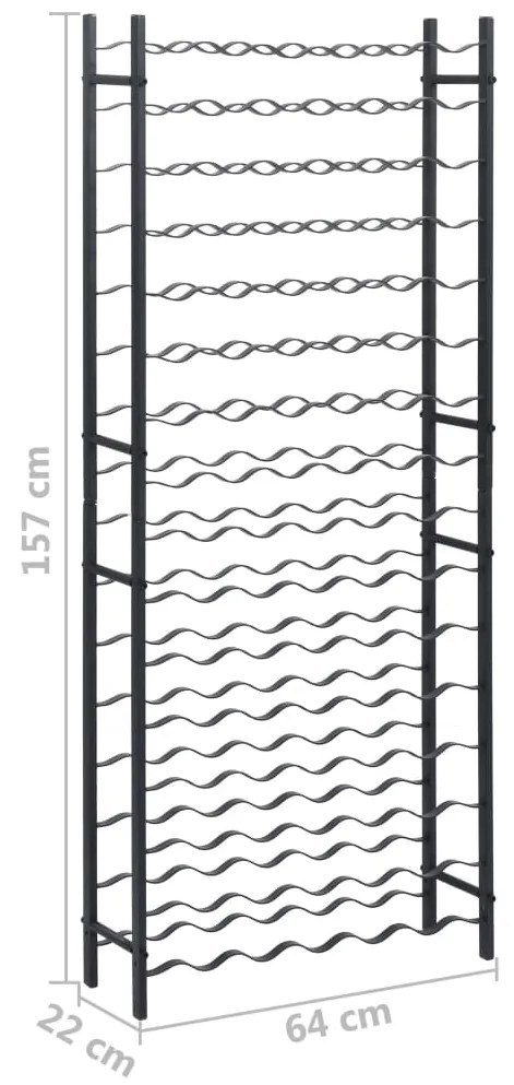 vidaXL Marketos Stojan na víno na 96 lahví černý železný