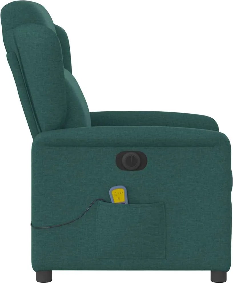 Elektrické masážní polohovací křeslo tmavě zelené textil 3303130