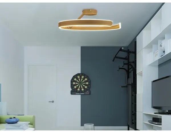 LED Stmívatelný přisazený lustr LED/72W/230V 3000-6500K zlatá + dálkové ovládání