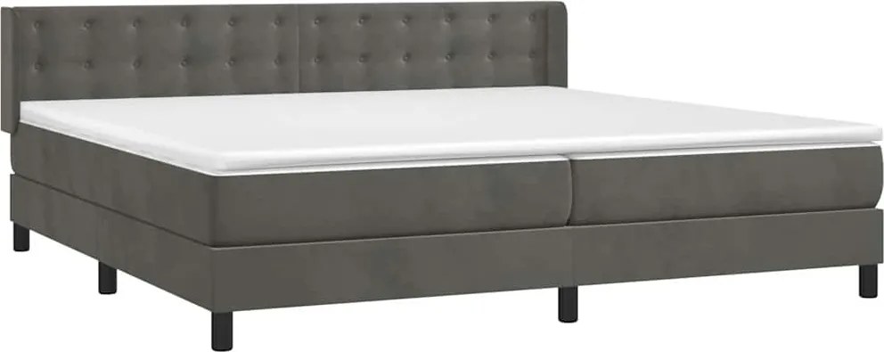Box spring postel s matrací tmavě šedá 200x200 cm samet 3131220