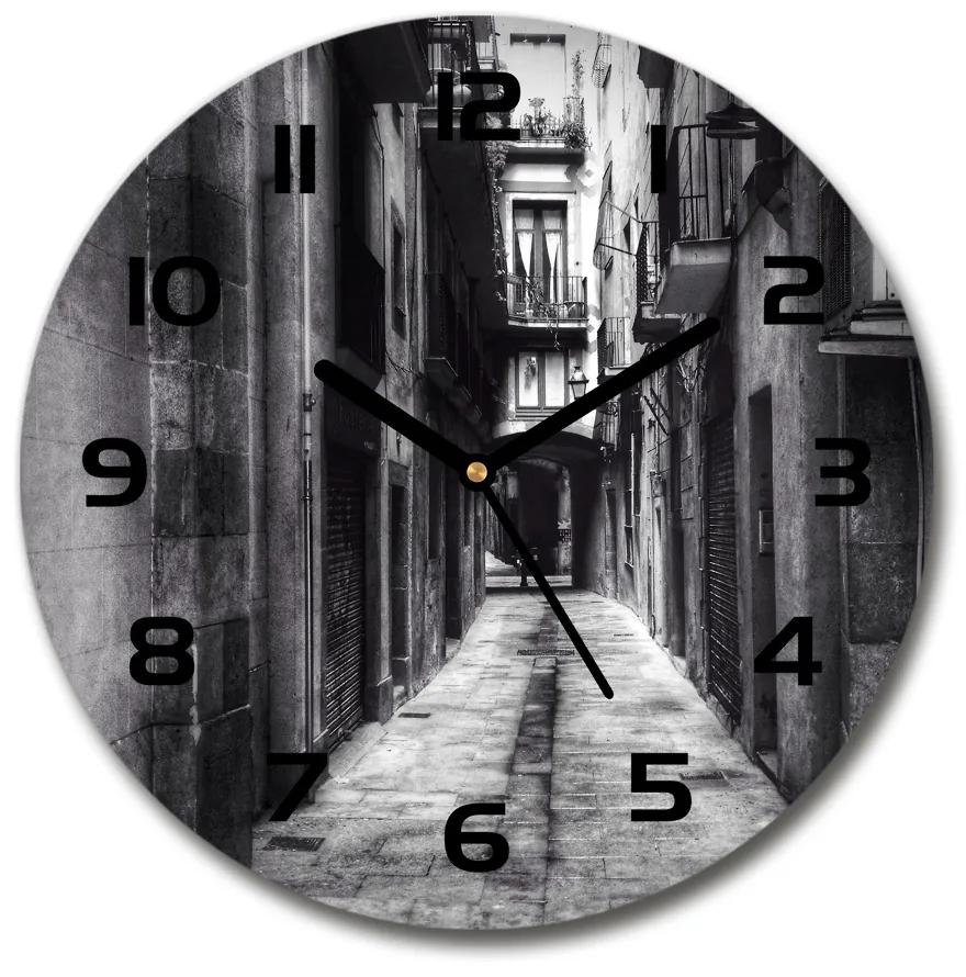Wallmuralia Skleněné hodiny kulaté Barcelona Španělsko fi 30 cm