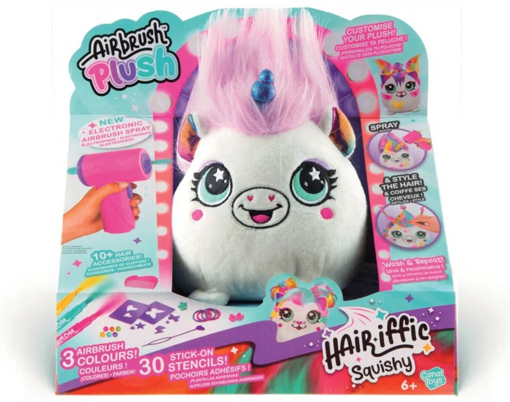 EP Line Airbrush Hair´iffic Squish Pal set plyšák k vybarvení na baterie 2 druhy air040