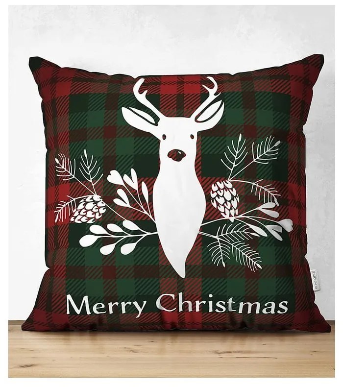 Sada 4 vánočních povlaků na polštář a běhounu na stůl Minimalist Cushion Covers Tartan Christmas