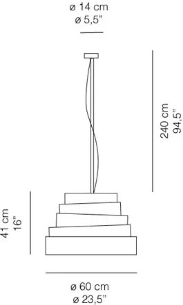 Quadrifoglio Group 10SPWH01 Babel, bílé závěsné svítidlo, 3x23W E27, prům. 60cm
