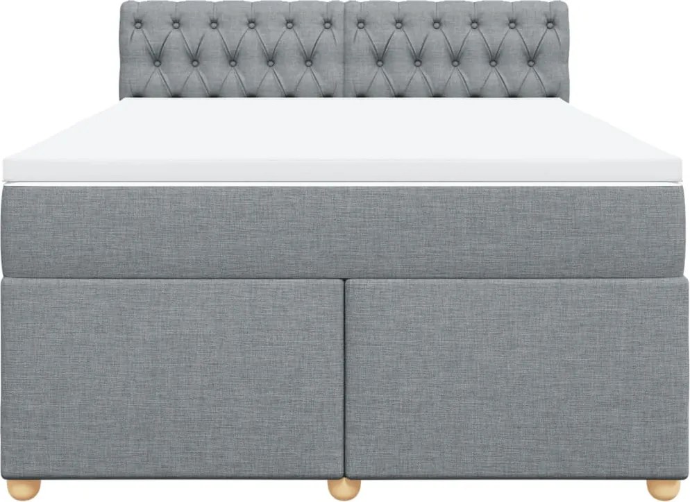 Box spring postel s matrací světle šedá 140 x 190 cm textil 3286682