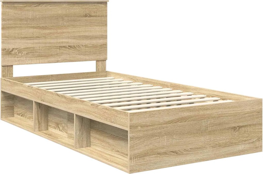Rám postele s čelo Sonoma 100 x 200 cm Masivní borové dřevo 3411048