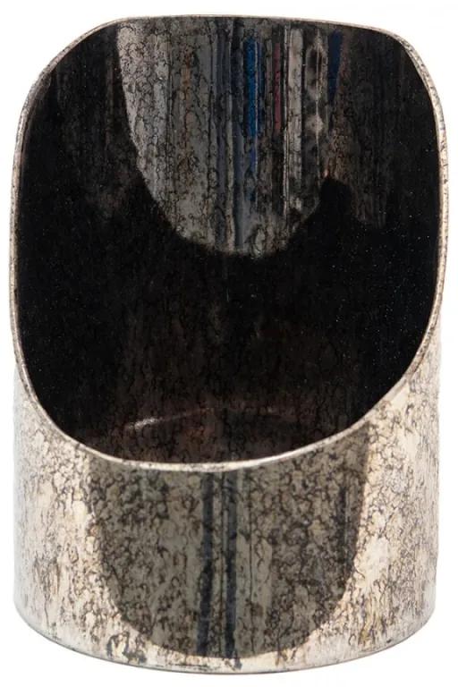 Skleněný stojánek na čajovou svíčku stříbrný 15*20 cm – 15x20 cm