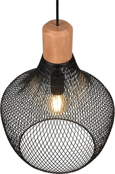 Černé závěsné svítidlo s kovovým stínidlem ø 33 cm Valeria – Reality