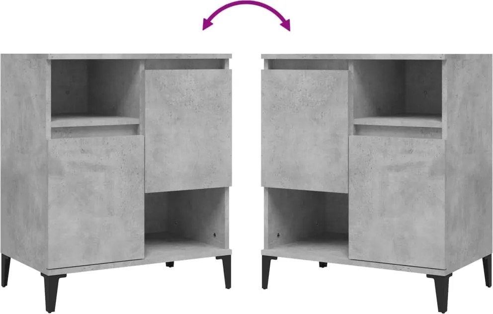 Příborníky 2 ks betonově šedé 60 x 35 x 70 cm kompozitní dřevo 3185731
