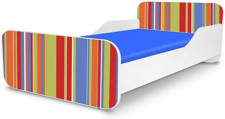 Dětská postel Oranžové proužky - small square - Rozměry 180x80