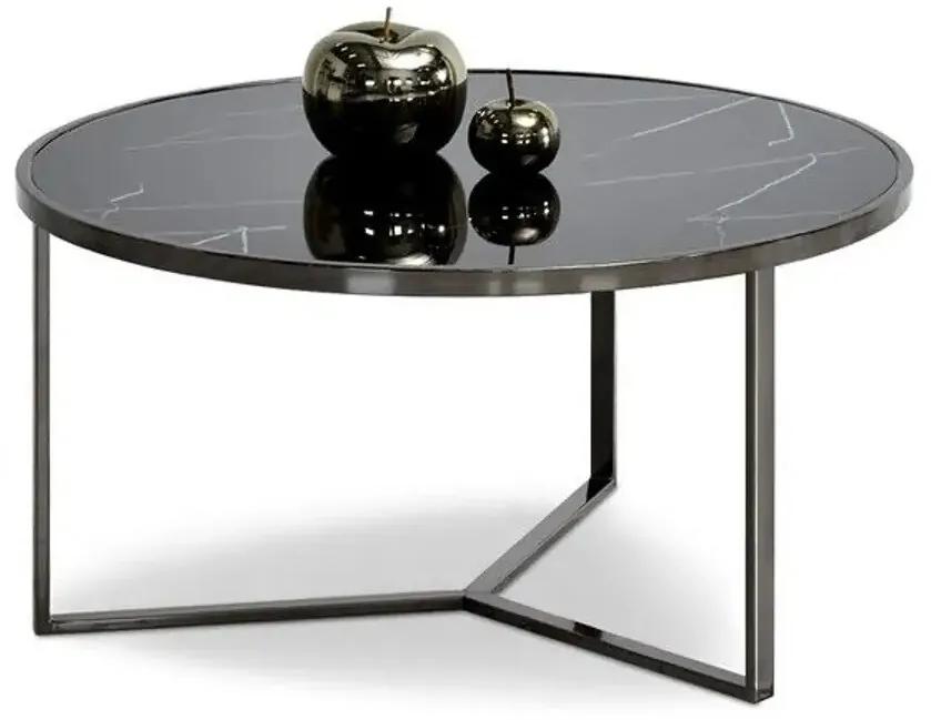 MPT Konferenční stolek Natal XL, černý mramor, odstín podnoží nikl