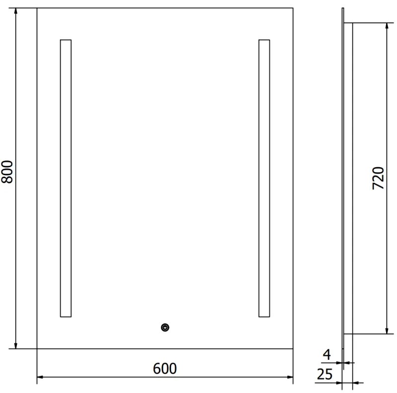 Mexen Remi podsvícené koupelnové zrcadlo 60 x 80 cm, LED 6000K, ventilátor - 9804-060-080-611-00