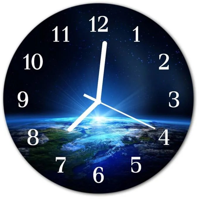 Nástěnné hodiny obrazové na skle - Zeměkoule