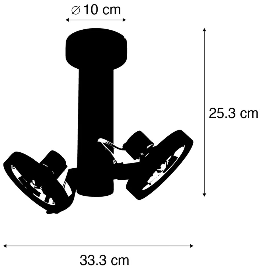 Moderní bodové svítidlo černé nastavitelné 2-světla - Goes