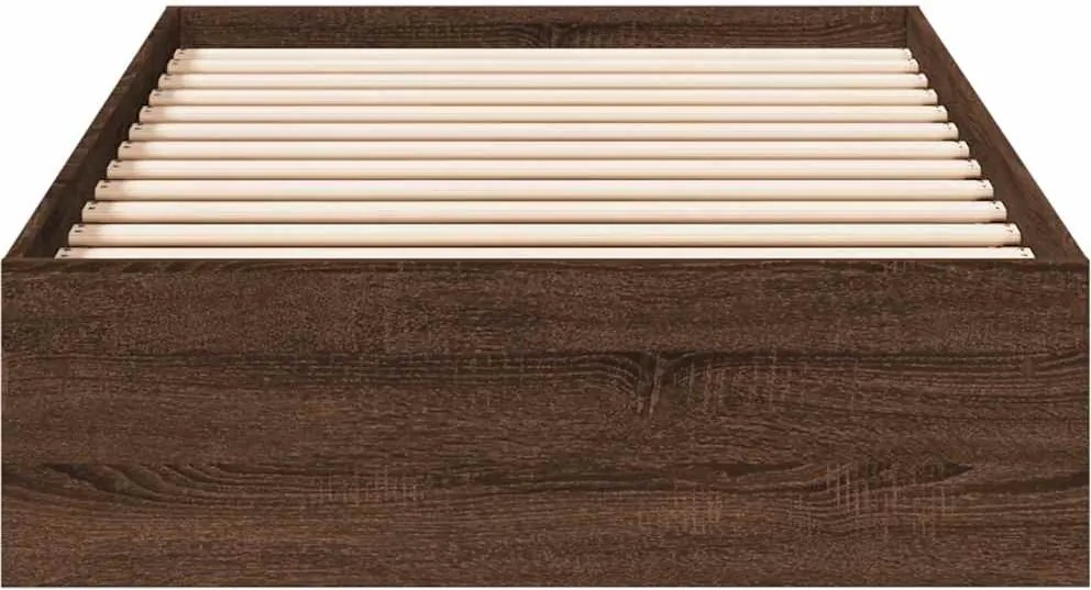 Rám postele se zásuvkami hnědý dub 75 x 190 cm kompozitní dřevo 3280719