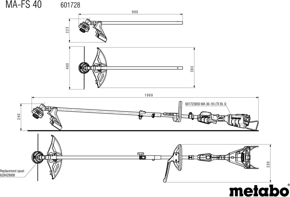 Nástavec s křovinořezem Metabo MA-FS 40