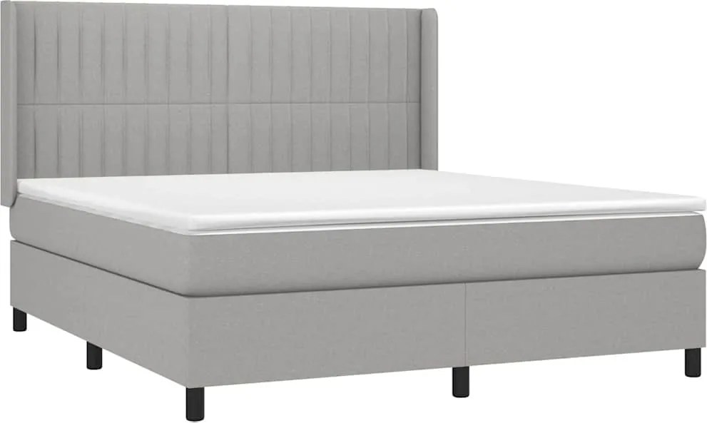 Box spring postel s matrací světle šedá 180 x 200 cm textil 3131609