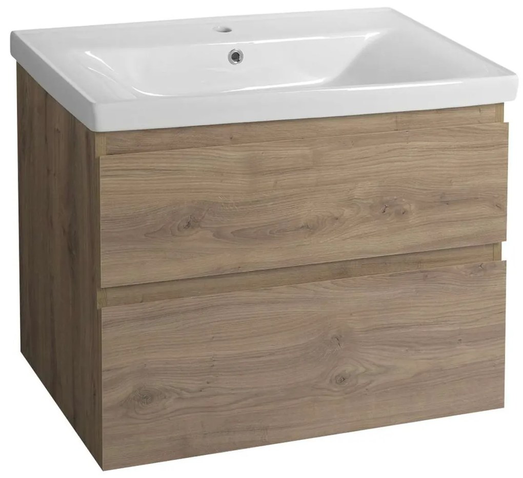 Aqualine Altair - Umyvadlová skříňka 60x78x45 cm, 2 zásuvky, dub emporio AI380