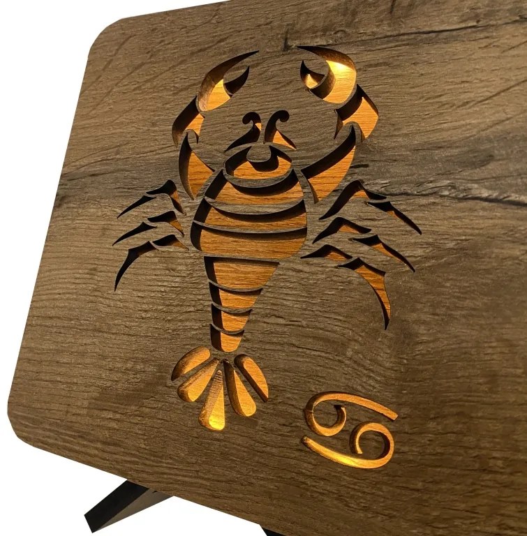 Li-Go Znamení "Rak" lampa 19x19cm provedení povrchu: dub