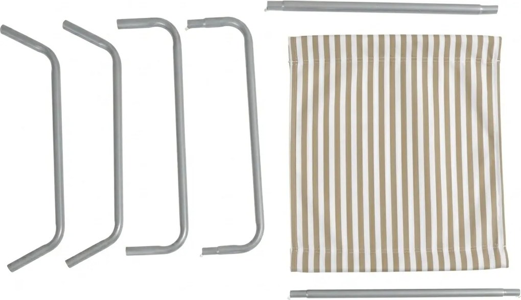 Skládací plážové lehátko SAND STRIPES, hnědé