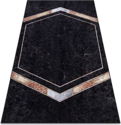MIRO 52025.802 mycí kobereček Mramor, geometrická protiskluz - černý