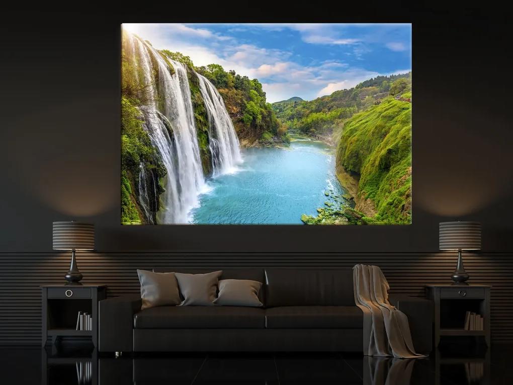 Malvis ® Obraz Čínský vodopád Velikost: 90x60 cm